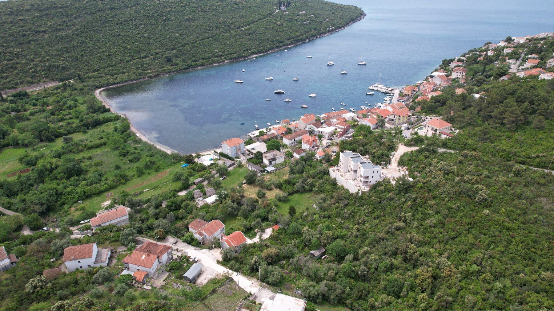 Urbanized plot in Kotor, Bigovo - Sea view, 919m²