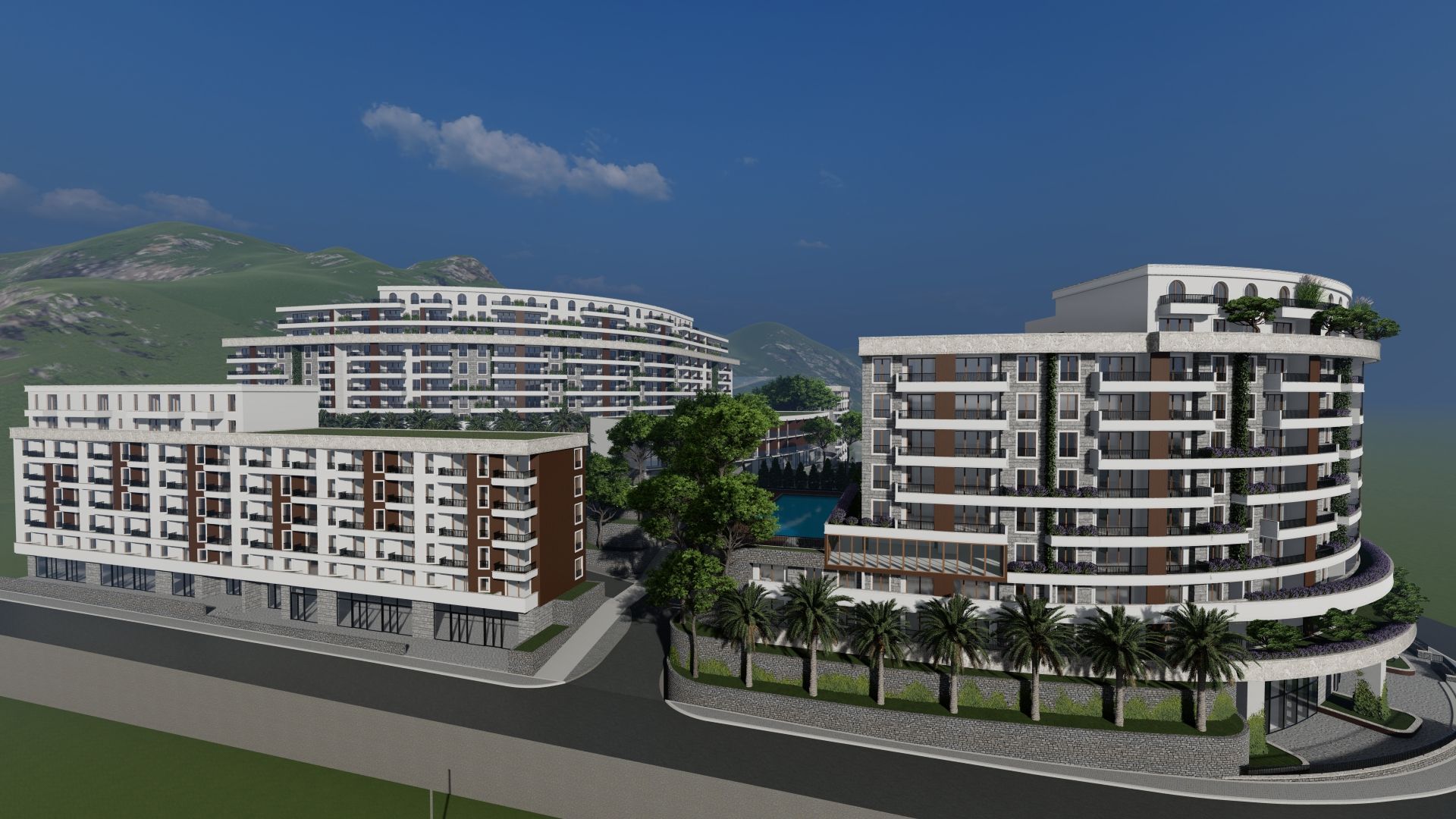 Two bedroom apartment 83m2 in a new residential complex in Becici ...